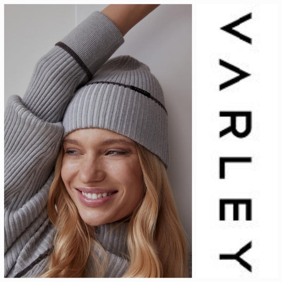 Varley | Accessories | Varley Knitted Lanto Ribbed Beanie In Griffin ...